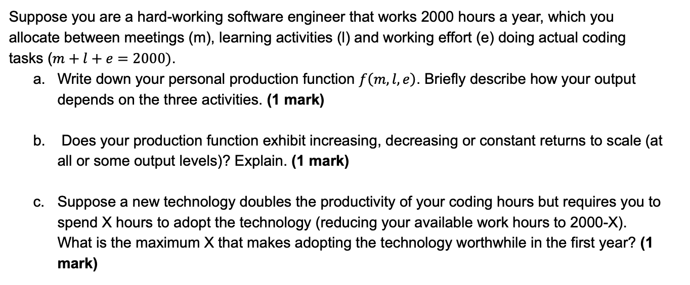 Solved Suppose you are a hard-working software engineer that | Chegg.com