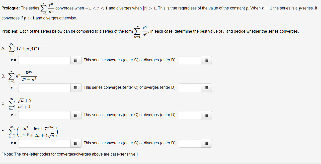 Solved Prologue: The series converges when -1 1. This is | Chegg.com