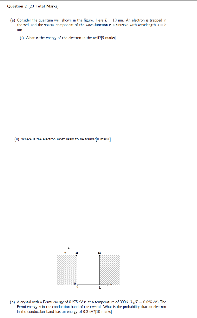 Solved Question 2 [23 Total Marks] (a) Consider the quantum | Chegg.com