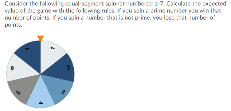 Solved Consider the following equal-segment spinner numbered | Chegg.com