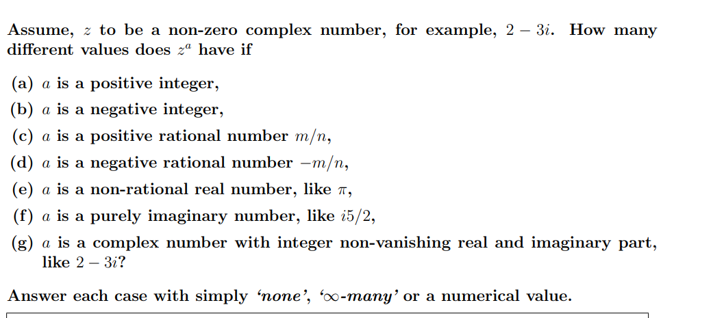 Solved Assume, z to be a non-zero complex number, for | Chegg.com