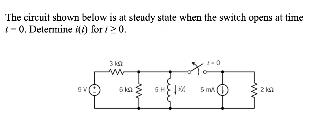 Solved The circuit shown below is at steady state when the | Chegg.com