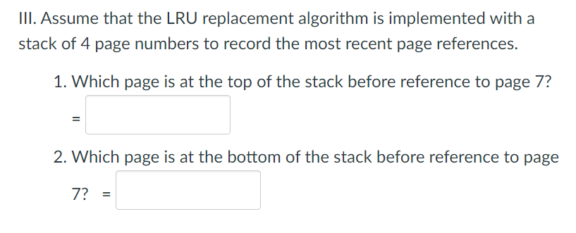 Solved Consider the following page reference string, for a | Chegg.com