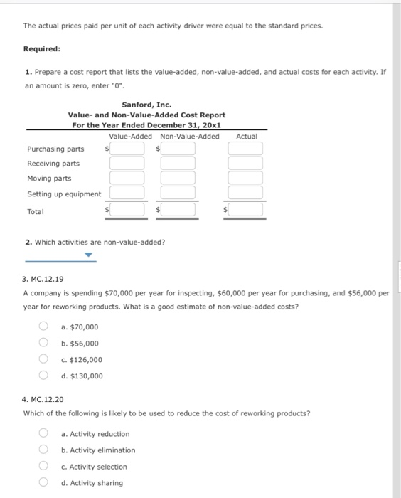 Solved 1. EX.12.08.ALGO (Algorithmic) Non-Value-Added | Chegg.com