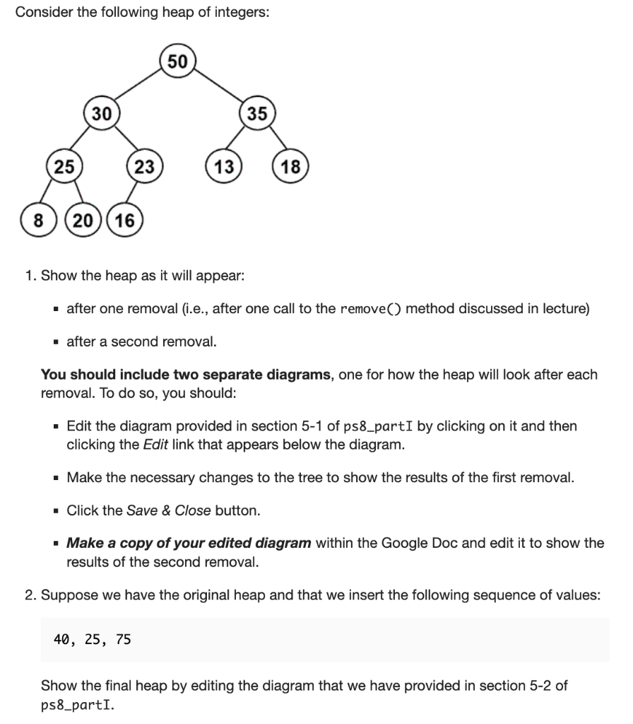 Solved Consider The Following Heap Of Integers 1 Show The