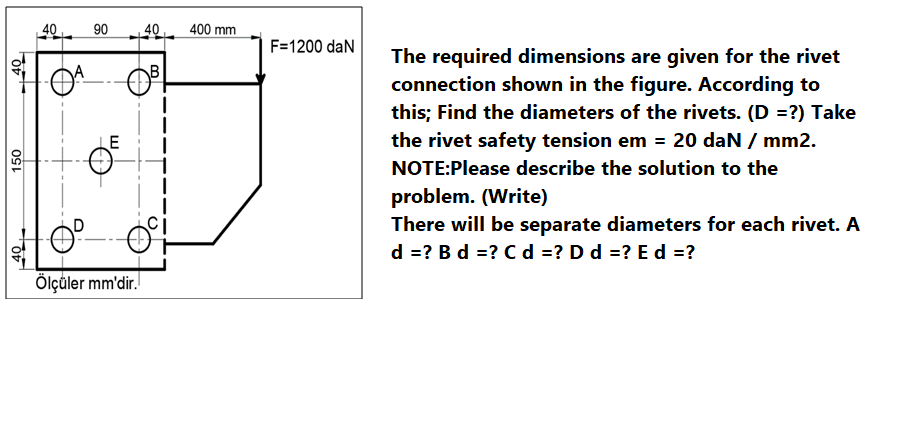 Solved The required dimensions are given for the rivet | Chegg.com