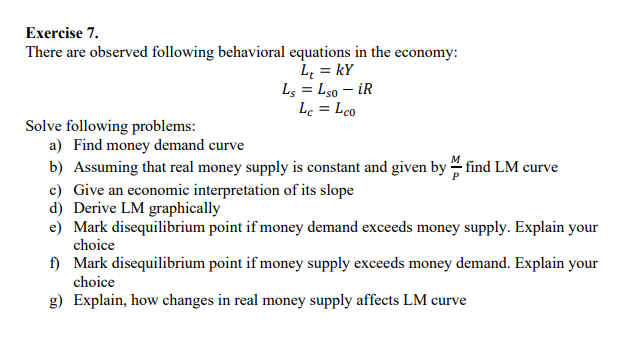 Exercise 7. There are observed following behavioral | Chegg.com