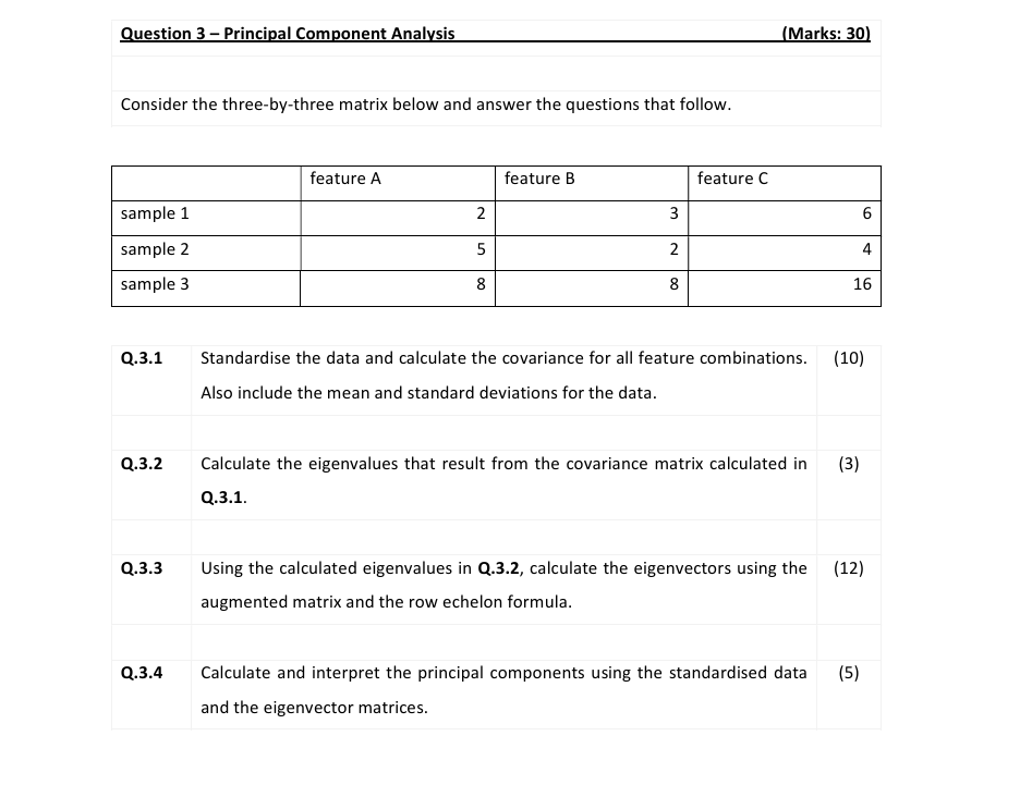 Solved Consider the three-by-three matrix below and answer | Chegg.com