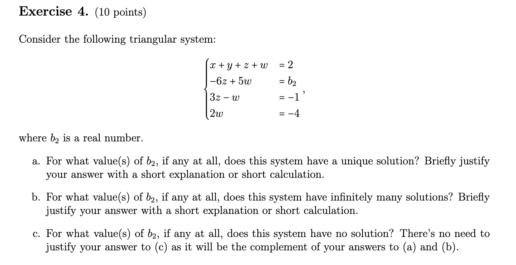 Solved Consider the following triangular system: | Chegg.com