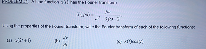 Solved PROBLEM #1: A time function x(t) has the Fourier | Chegg.com