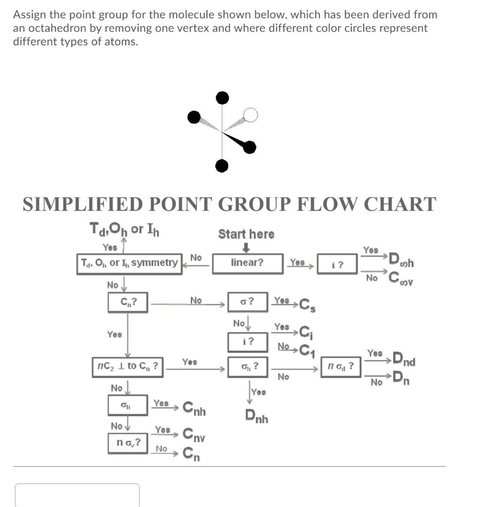 Solved Assign the point group for the molecule shown below, | Chegg.com