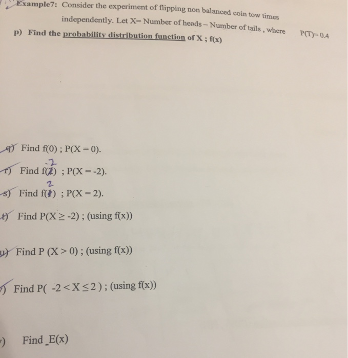 Solved Example7: Consider the experiment of flipping non | Chegg.com