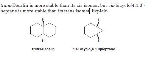 Solved trans-Decalin is more stable than its cis isomer, but | Chegg.com