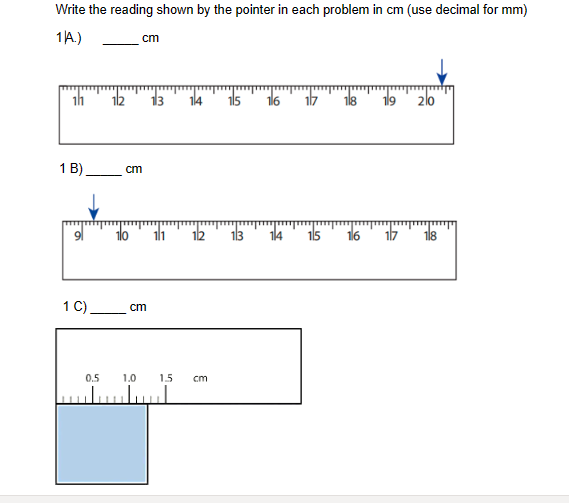 Solved Write The Reading Shown By The Pointer In Each 