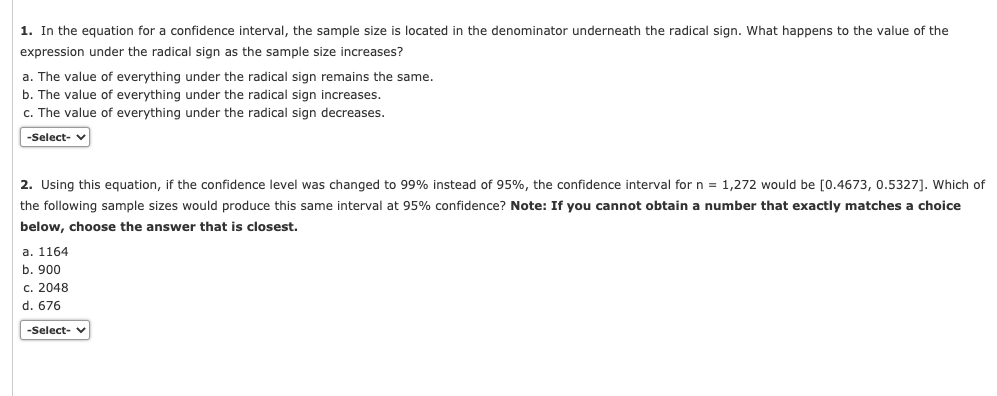 Solved Dynamic Equation: Sample Size and Interval Width when | Chegg.com
