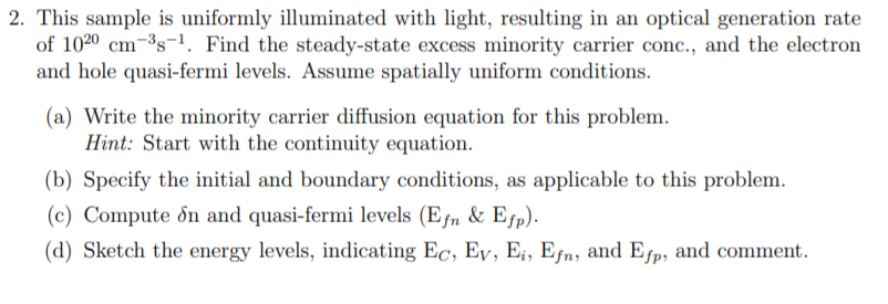 Solved 2. This sample is uniformly illuminated with light, | Chegg.com