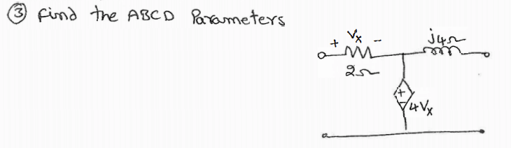 Solved ② find the ABCD Parameters ar | Chegg.com