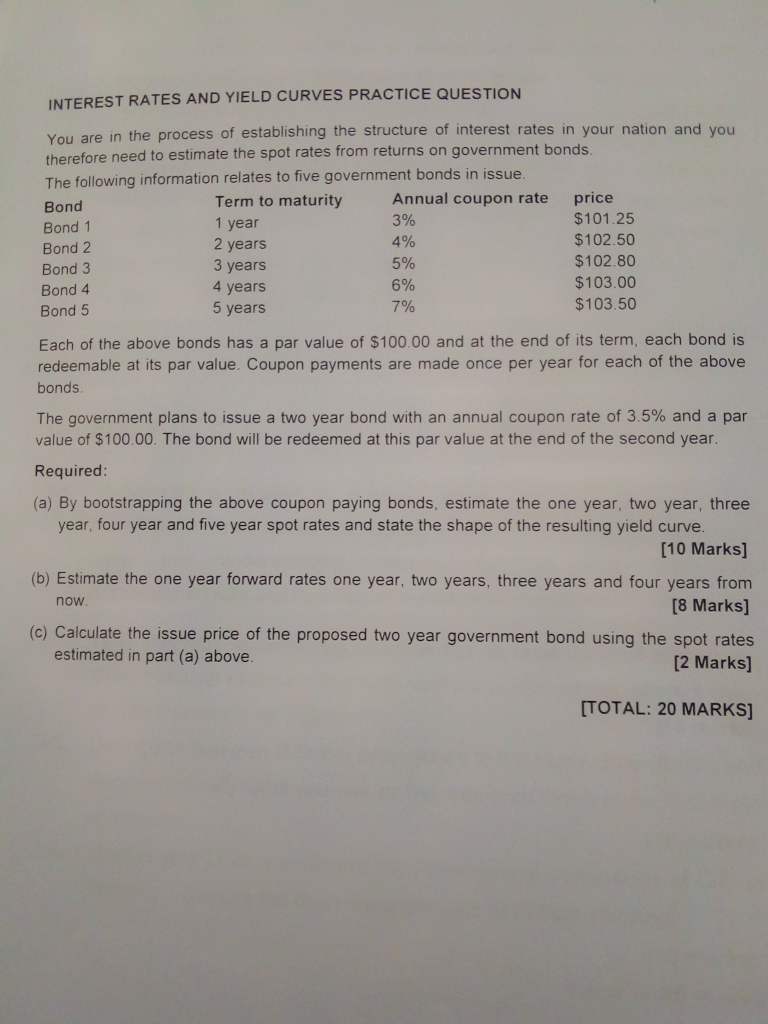 Solved INTEREST RATES AND YIELD CURVES PRACTICE QUESTION You | Chegg.com