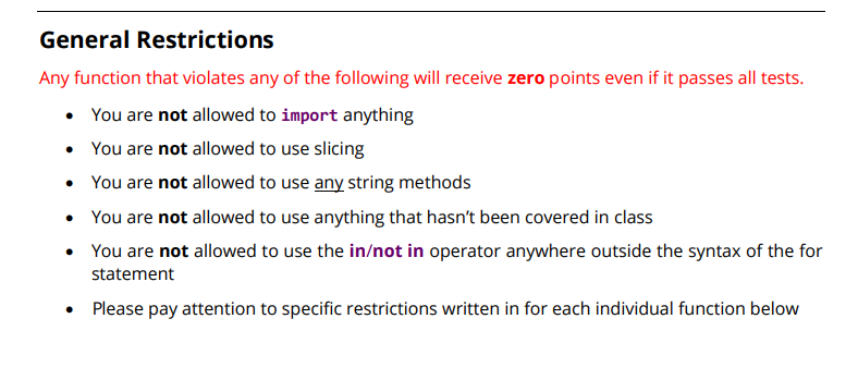 Solved The following are the functions you must implement: | Chegg.com