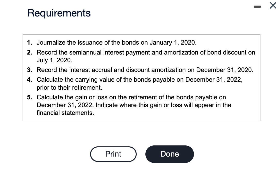 Solved Requirements 1. Journalize the issuance of the bonds | Chegg.com