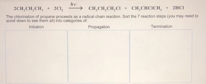Solved hv 2CH,CH,CH, 2Cl2 → CH,CH,CH.Cl CH,CHCICH, 2HCl + + | Chegg.com