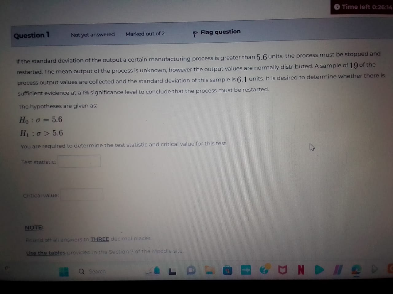 Solved If the standard deviation of the output a certain | Chegg.com