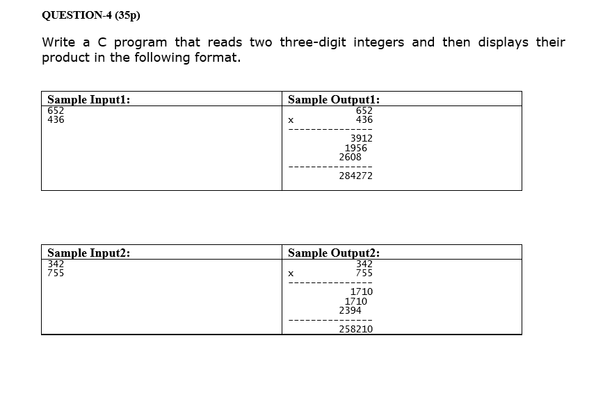 Solved Write a C program that reads two three-digit integers | Chegg.com
