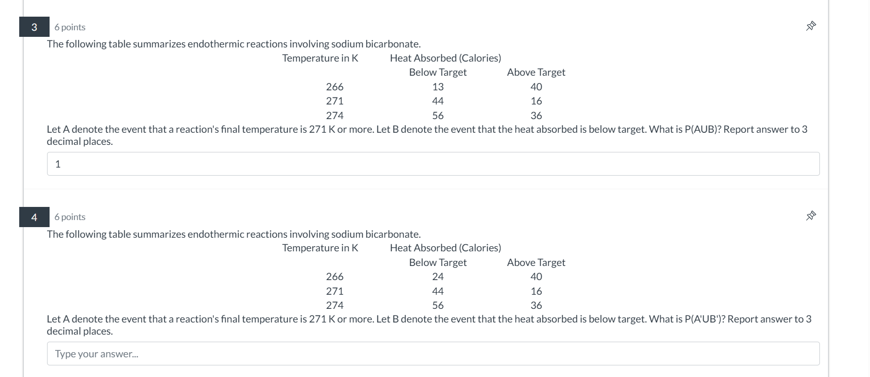 Solved The following table summarizes endothermic reactions | Chegg.com