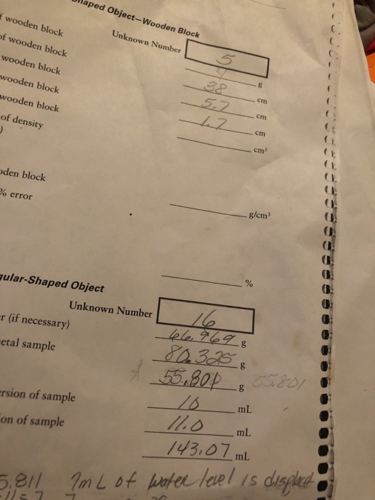 Solved DATA SHEET 3 Density Date I DENSITIES OF LIQUIDS A. | Chegg.com