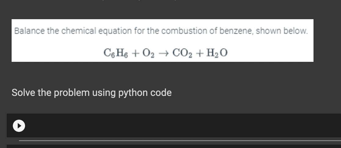 Solved Balance the chemical equation for the combustion of | Chegg.com