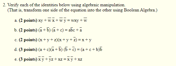 Solved 2. Verify each of the identities below using | Chegg.com