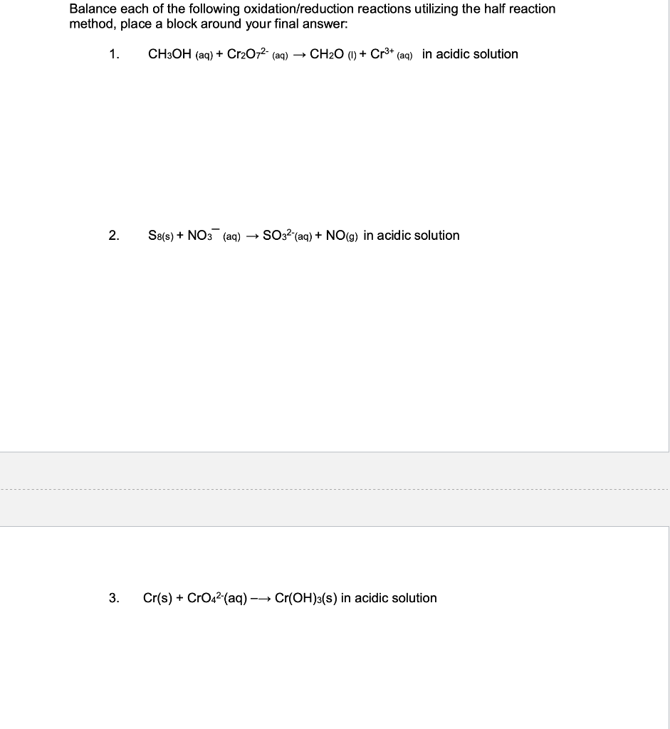 Solved How would I got about balancing the 6 | Chegg.com