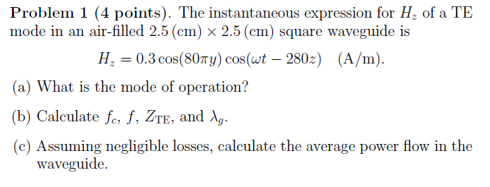 Solved Problem 1 (4 ﻿points). ﻿The instantaneous expression | Chegg.com