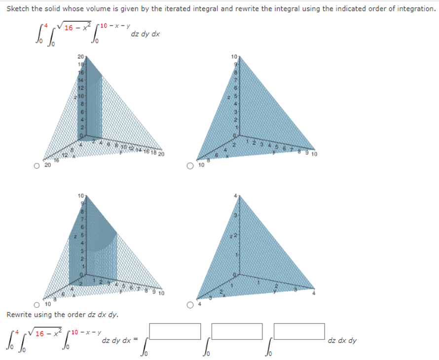 Solved Sketch the solid whose volume is given by the | Chegg.com