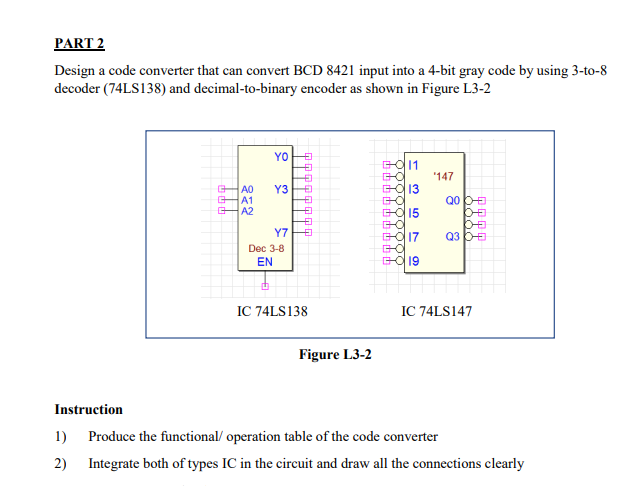 Solved PART 2 Design a code converter that can convert BCD | Chegg.com