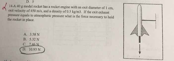 Solved D. 5 14-A 40 g model rocket has a rocket engine with | Chegg.com