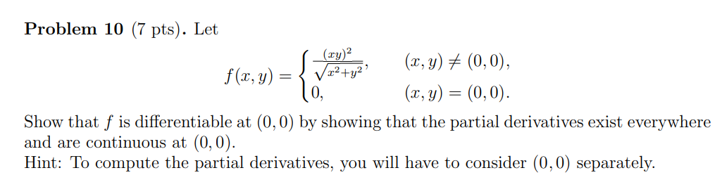 Solved Using the definition of differentials, please solve | Chegg.com