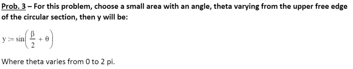 Solved Problems 3. For the circular section shown, find the | Chegg.com