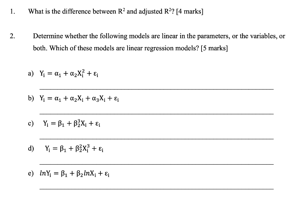 Solved 1. What is the difference between R2 and adjusted R?? | Chegg.com