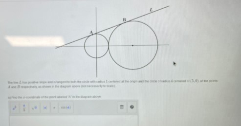 Solved The line L has positive slope and is tangent to both | Chegg.com