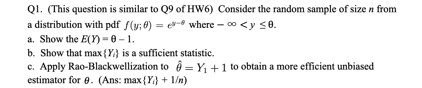 Solved Q1. (This question is similar to Q9 ﻿of HW6) | Chegg.com