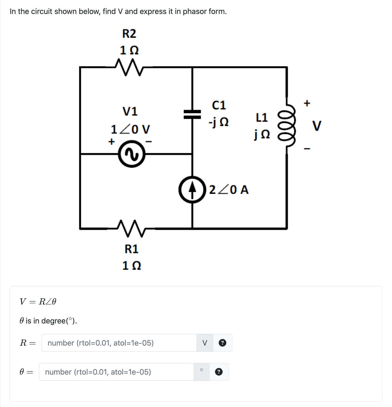 Solved In the circuit shown below, find V and express it in | Chegg.com
