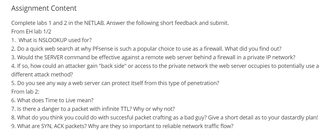 Solved Assignment Content\\nComplete labs 1 and 2 in the | Chegg.com