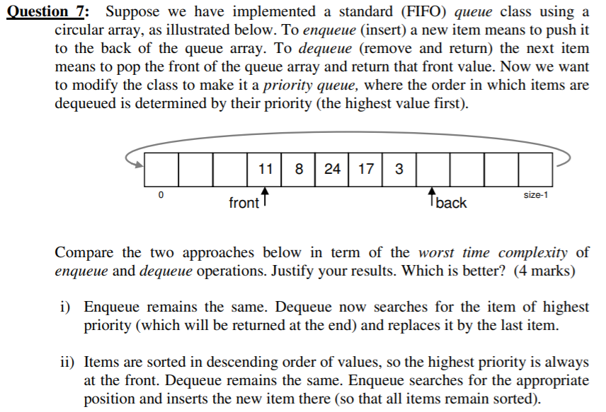 Solved Question 7 Suppose We Have Implemented A Standard 