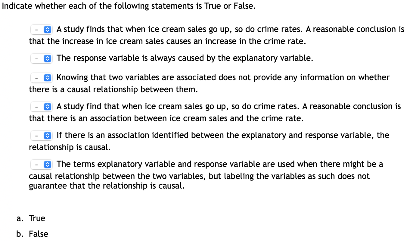 Solved Indicate whether each of the following statements is | Chegg.com