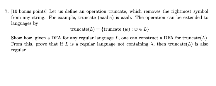 Solved 7. [10 bonus points] Let us define an operation | Chegg.com