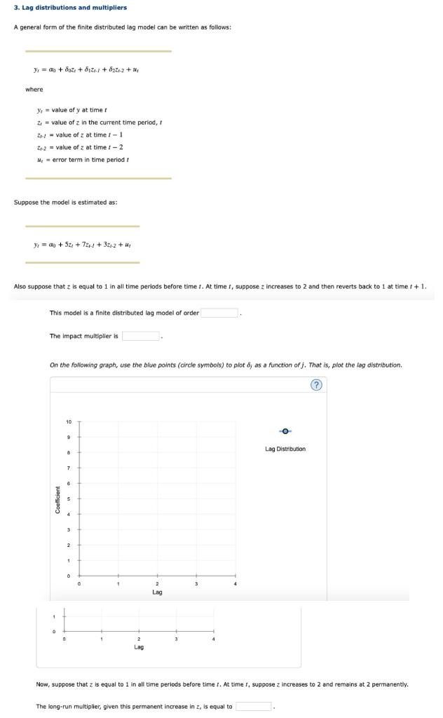 3. Lag distributions and multipliers A general form | Chegg.com