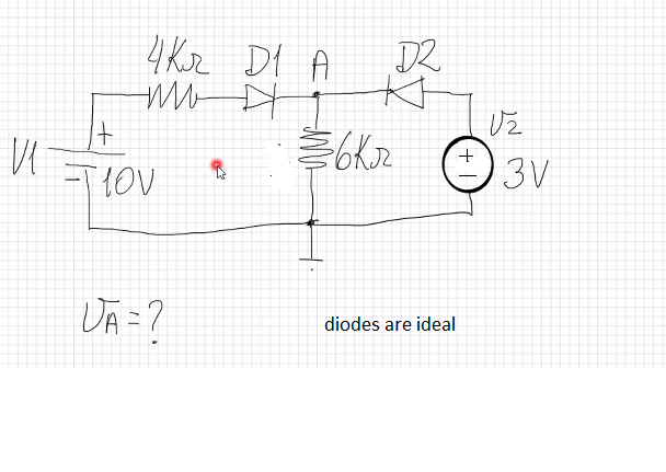 Solved 4 Kr DI A DZ it VE 6K2 + Uz 3V 2 ΕΓΙΟΥ UA = ? diodes | Chegg.com