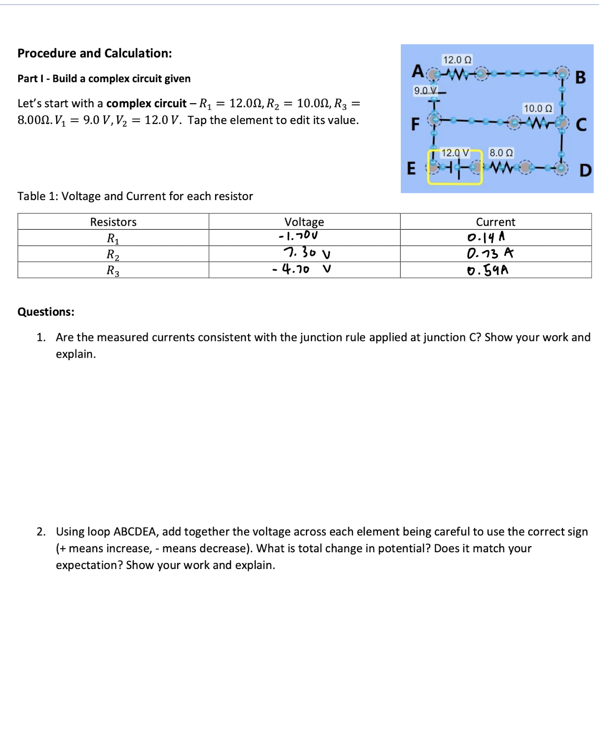 Solved Procedure and Calculation: Part I - Build a complex | Chegg.com