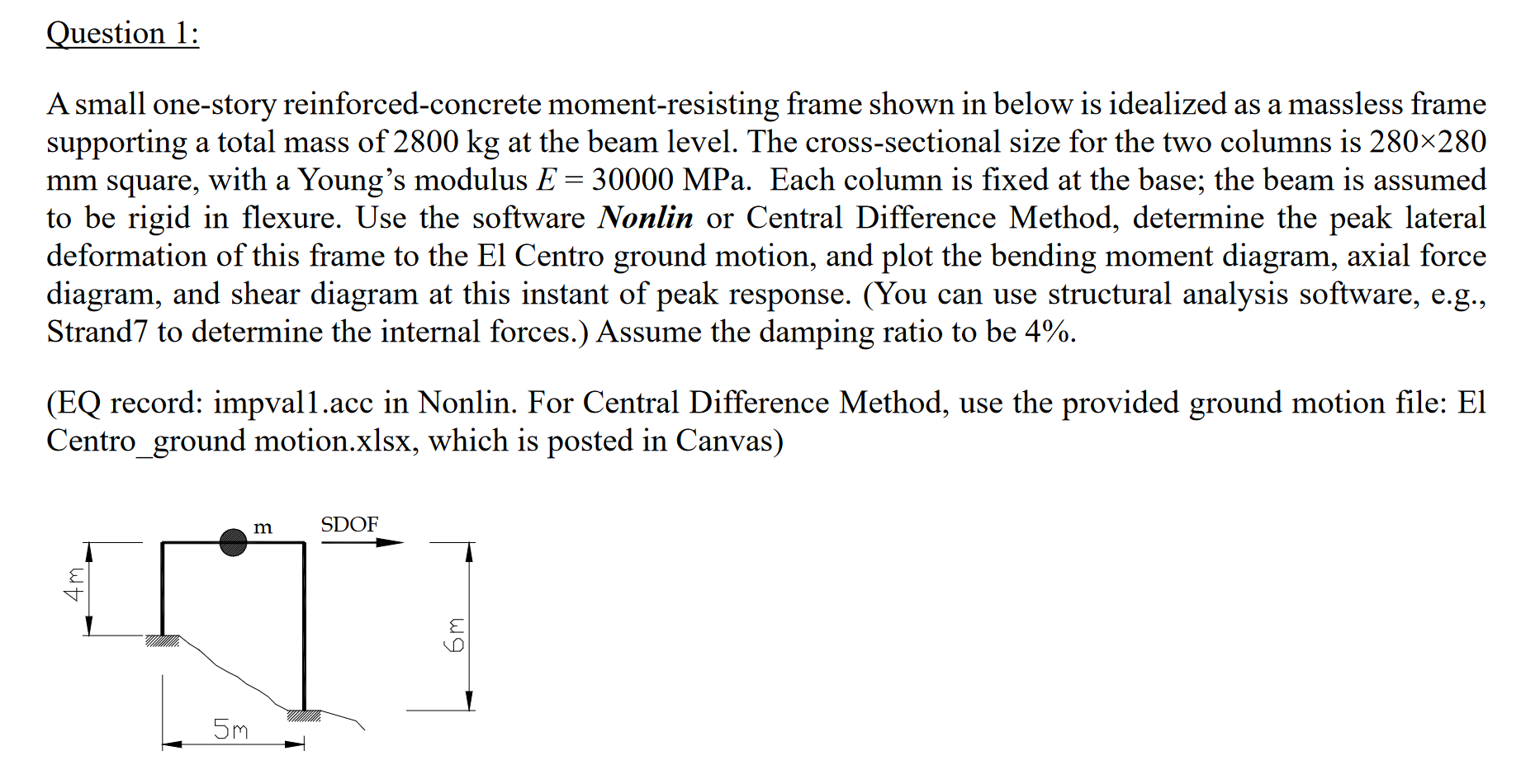 A small one-story reinforced-concrete | Chegg.com